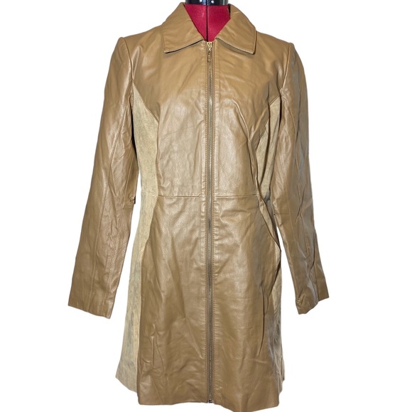 IMAN | Jackets & Coats | Iman New Platinum Collection Leather Suede Tan ...